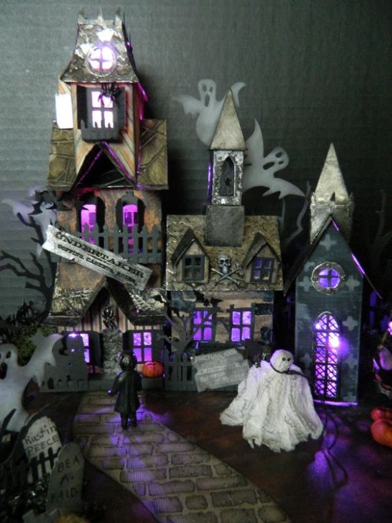 The Haunted World of Halloween Village Houses | The Lone Girl in a Crowd